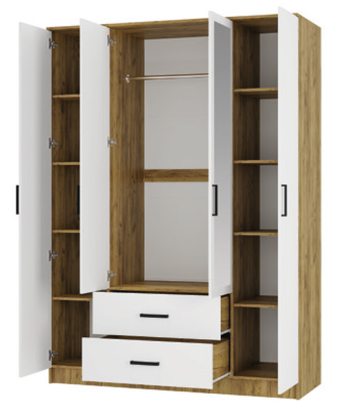 Купить Шкаф 4 х створчатый Евро ШК 12 Белый Крафт Bts в Минске