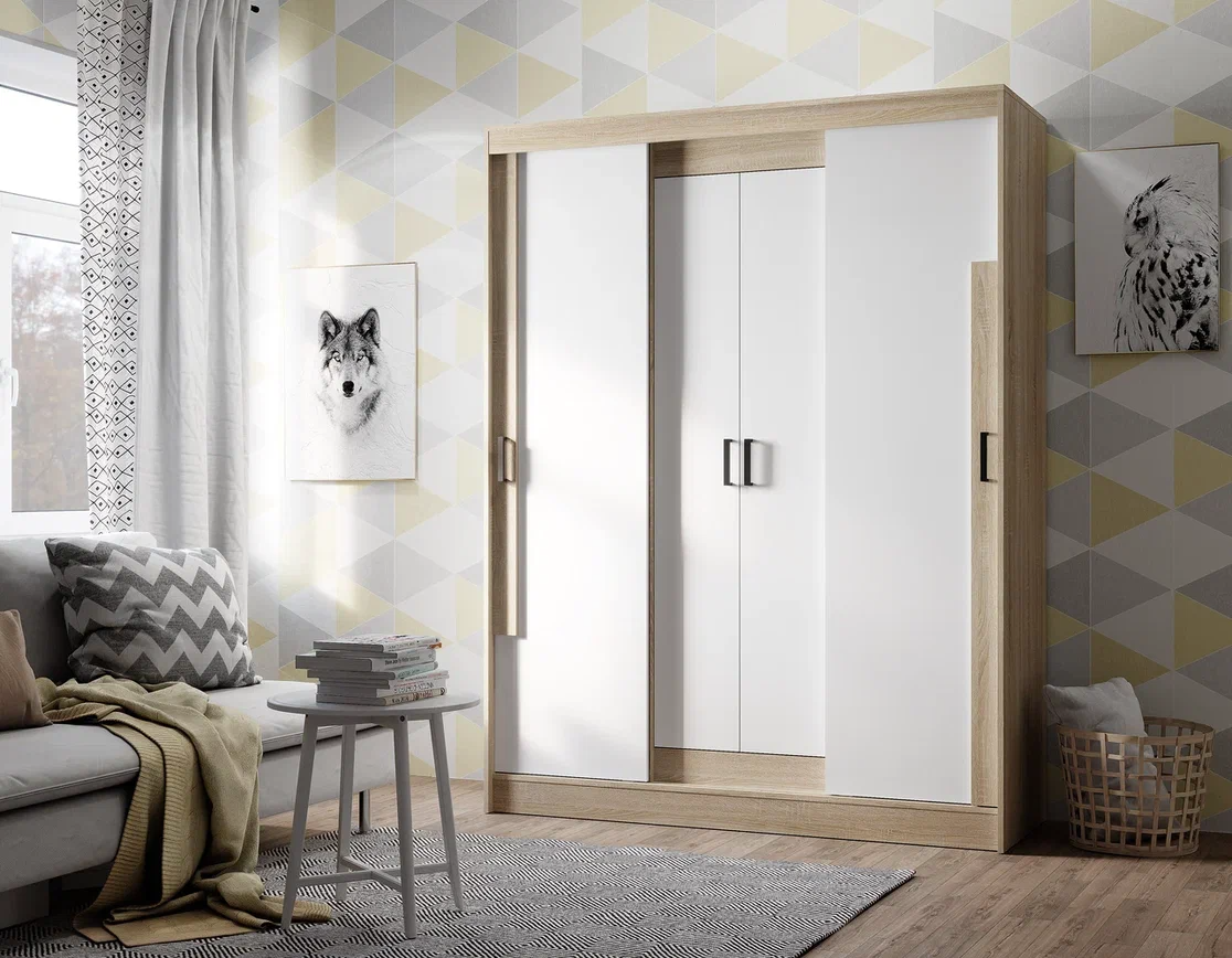 Купить Шкаф купе Смарт ШКК 06 Дуб сонома Белый Bts в Минске