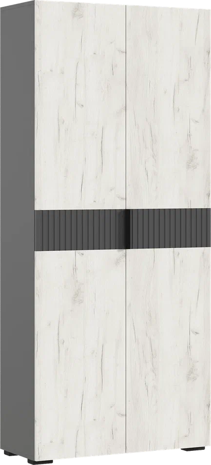 Купить Шкаф 2 х ств 800 Роджина Графит Дуб Крафт белый МИФ в Минске